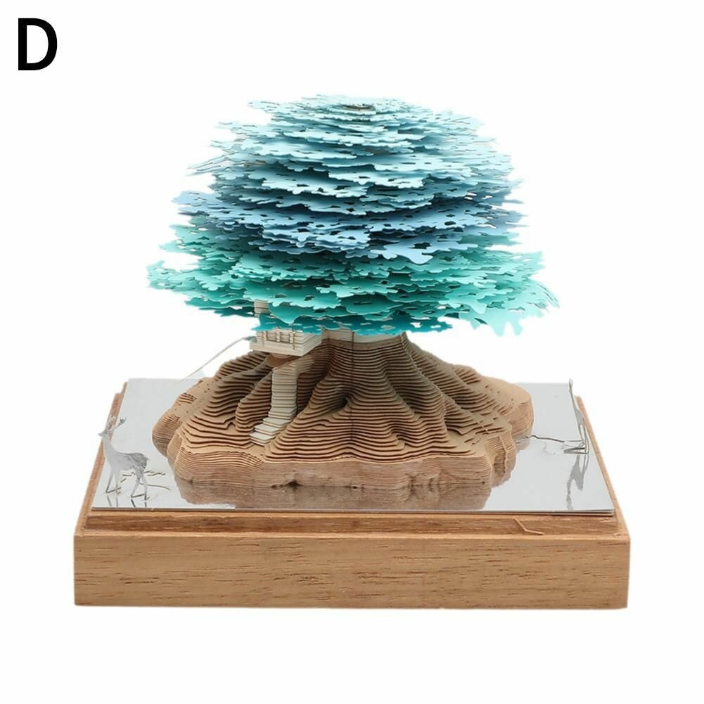 Настольный 3D-календарь на 2025 год, календарь-домик на дереве, отрывной 3D-блокнот из бумаги со светодиодной подсветкой