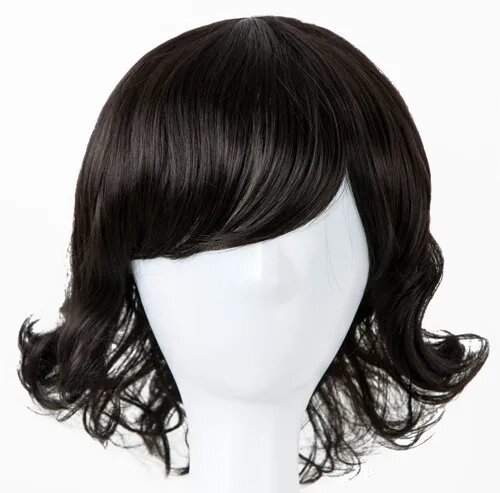 Детский парик Fei-Show короткие кудрявые волосы Натуральный черный