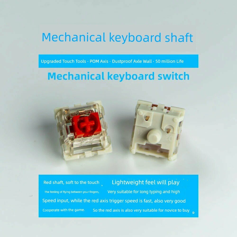 10 шт. механических переключателей клавиатуры Cherry MX Red - линейные гладкие, бесшумные, горячая замена для кастомных