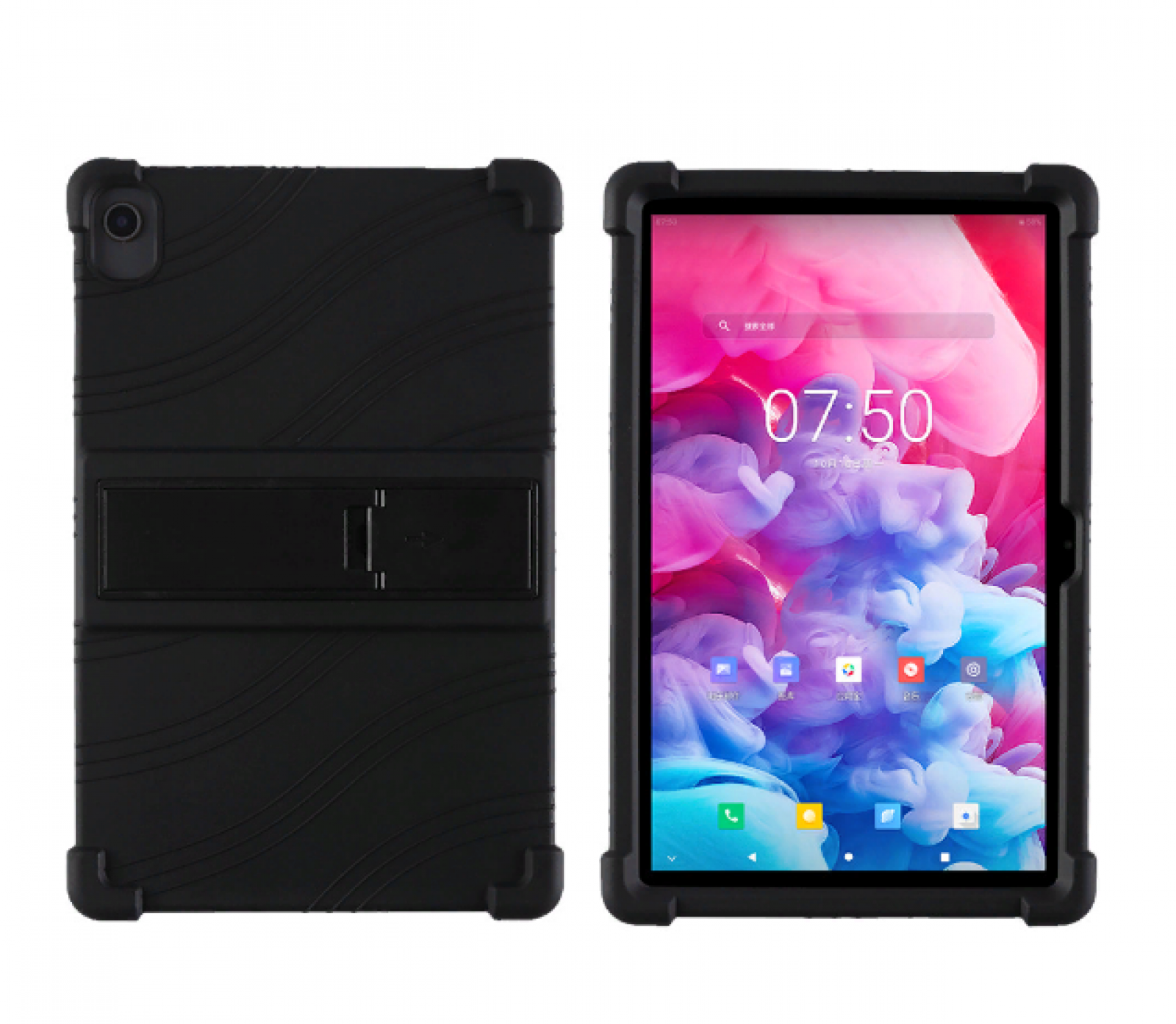 Защитный чехол-бампер MyPads для Teclast T40 Pro и T40 Plus с подставкой черный