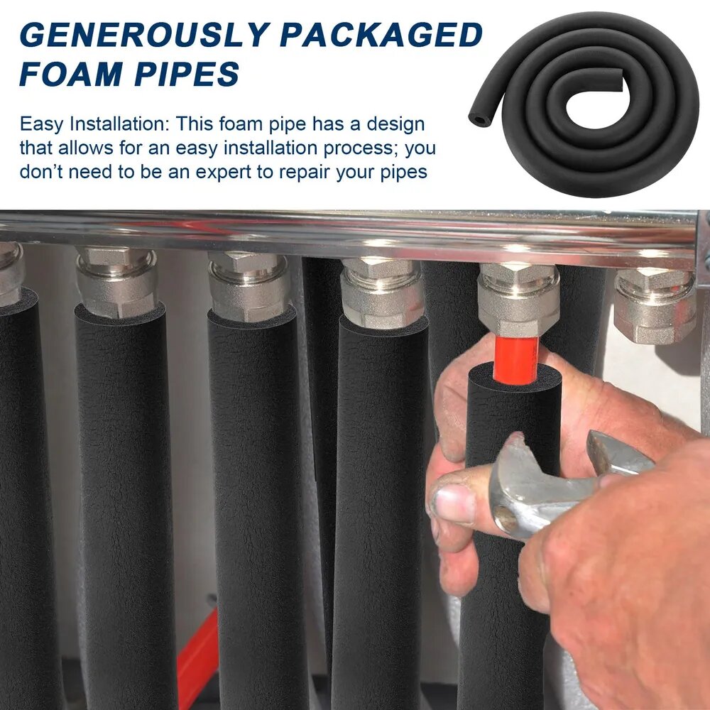 Теплоизоляция для труб из пенополиэтилена, черная трубка для защиты от замерзания и сохранения тепла на улице