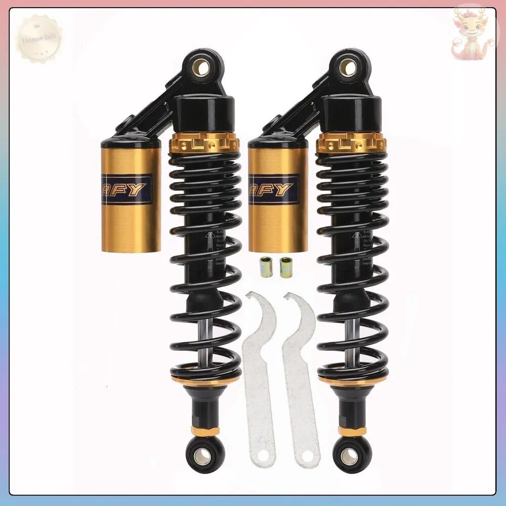 Бестселлер мото пружина RFY 350мм регулируемые амортизаторы для мотоцикла Черный, золотой 2 шт