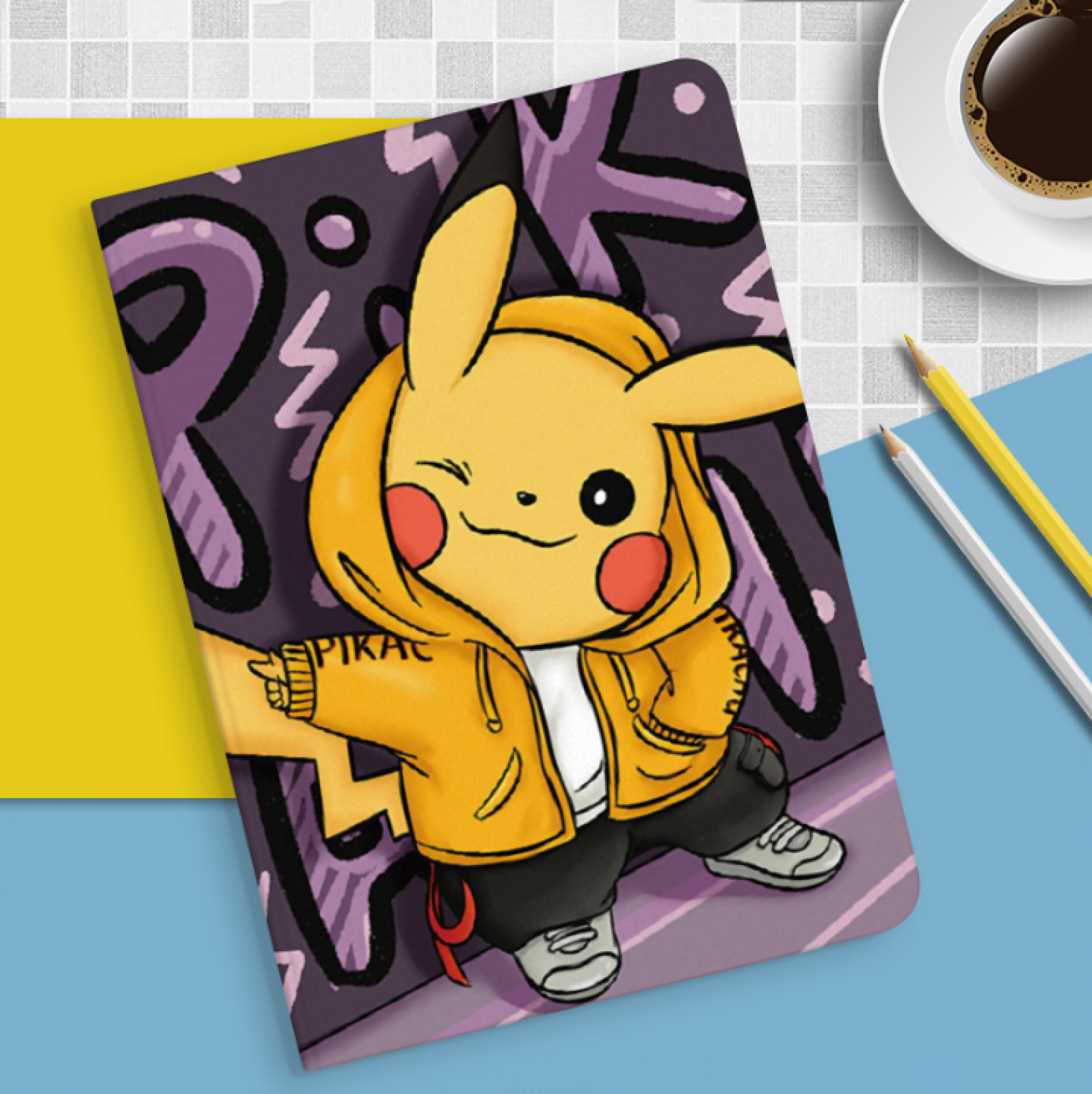 Чехол MyPads для Huawei MatePad T 10s LTE / WiFi (AGS3-L09) 2020 из эко-кожи с рисунком Пикачу