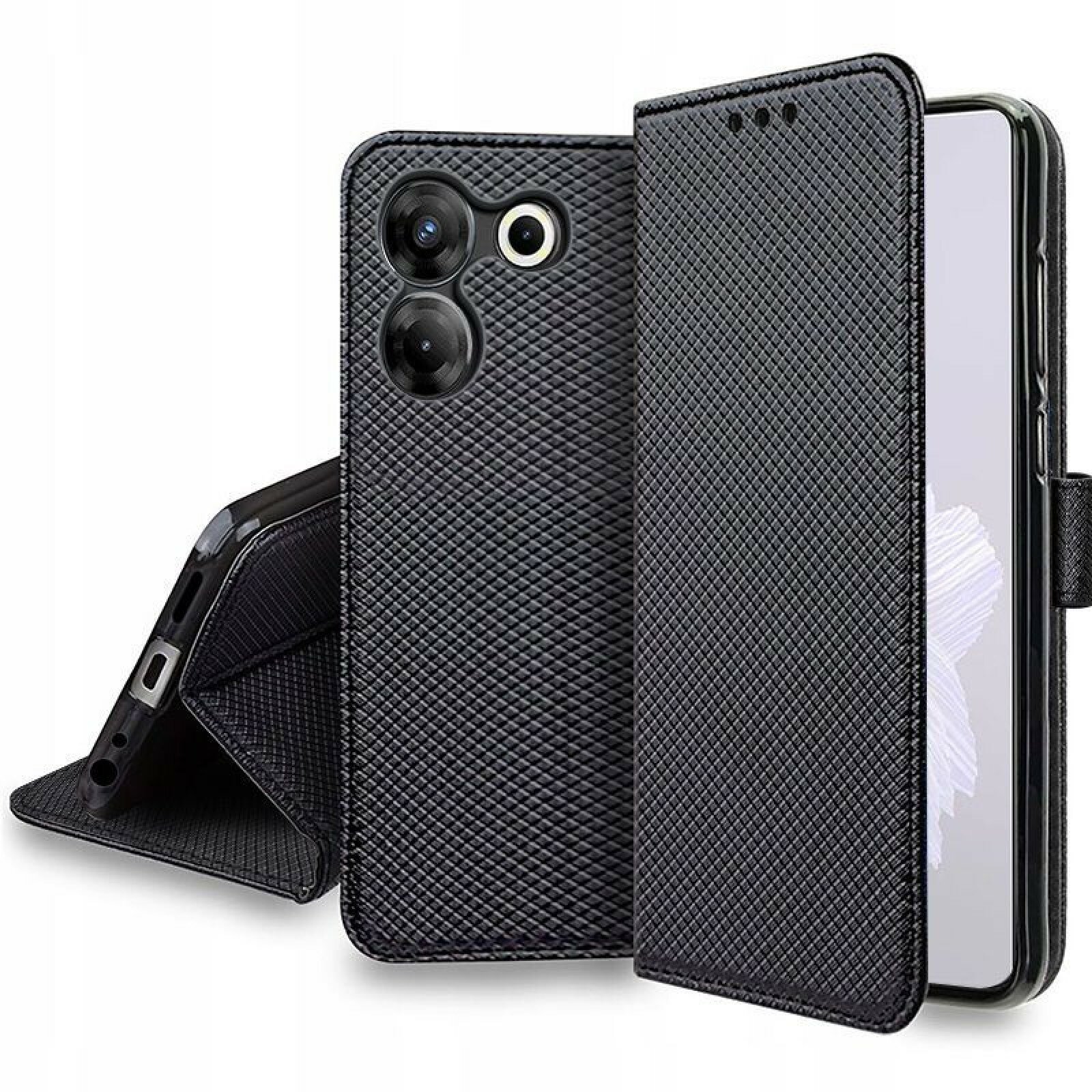 Кожаный чехол-книжка MyPads для Tecno Camon 20 Pro 5G с магнитным закрытием и подставкой