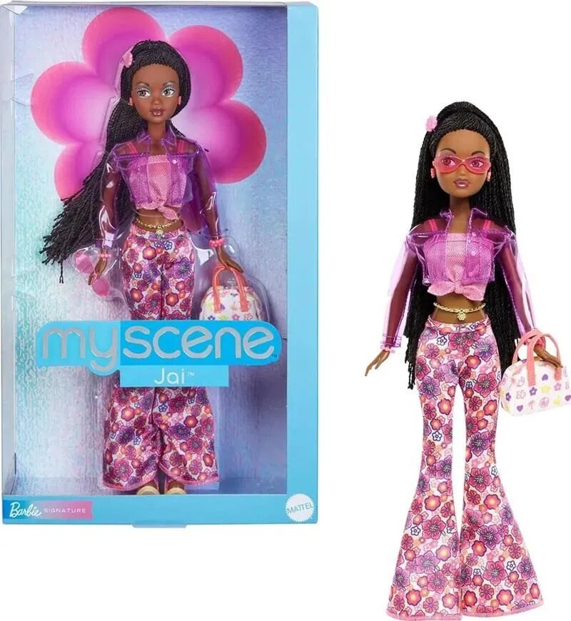 Кукла Mattel Barbie Signature My Scene - Коллекционная кукла Jai с черными косами в наряде в стиле Y2K - Барби JBH84