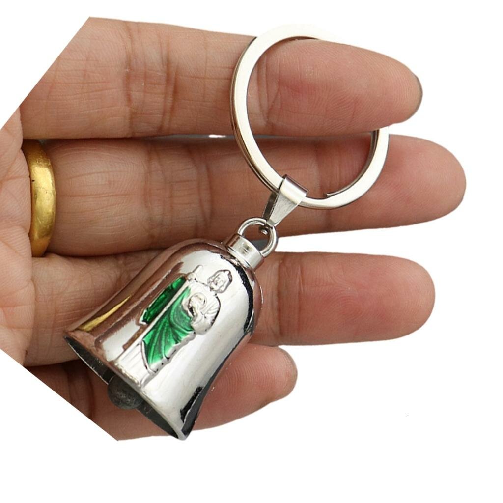 Цинковый сплавной ключholder с колокольчиком, Иуда Стальной Зеленый
