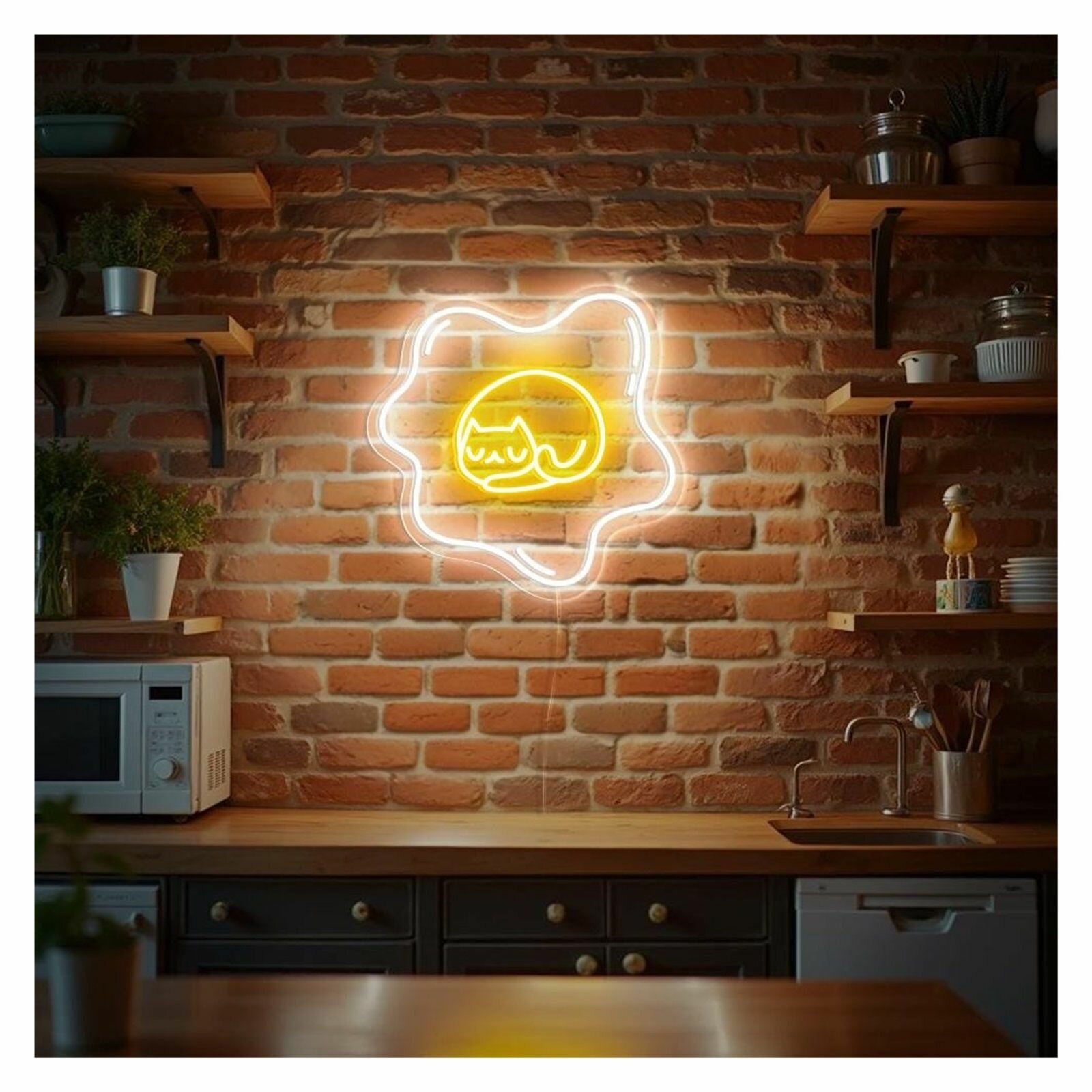 Неоновые огни Egg Cat Подходят для оформления студии 43 см x 43 см