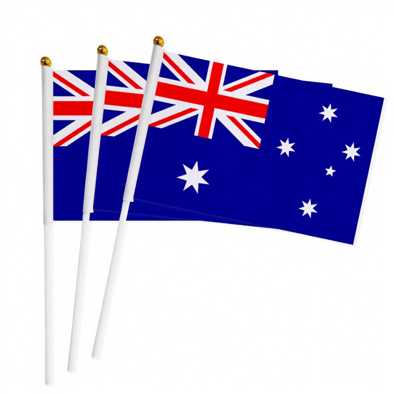 Набор из 3 австралийских флагов — полиэстеровые флаги размером 14x21 см для патриотических мероприятий — флагшток в комплект не входит — идеально подходят для спортивных мероприятий, Дня независимости, парадов и праздников на открытом воздухе.