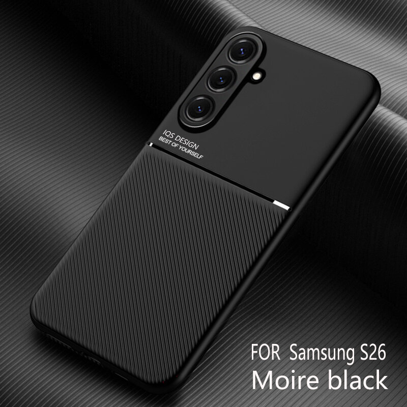 Чехол Для Samsung Galaxy S26 / Самсунг Галакси S26, soft touch, накладка, искусственная кожа, поликарбонат (PC), защита камеры, ударопрочный, усиленные углы, Samsung, Samsung Galaxy S26, black,