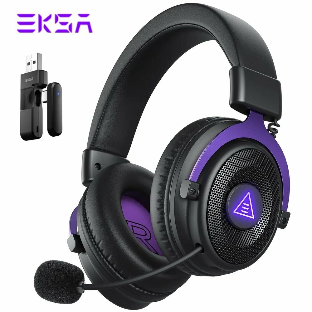 EKSA Наушники с микрофоном, Bluetooth, 3.5 мм, USB Type-C, светло-коричневый, оливковый