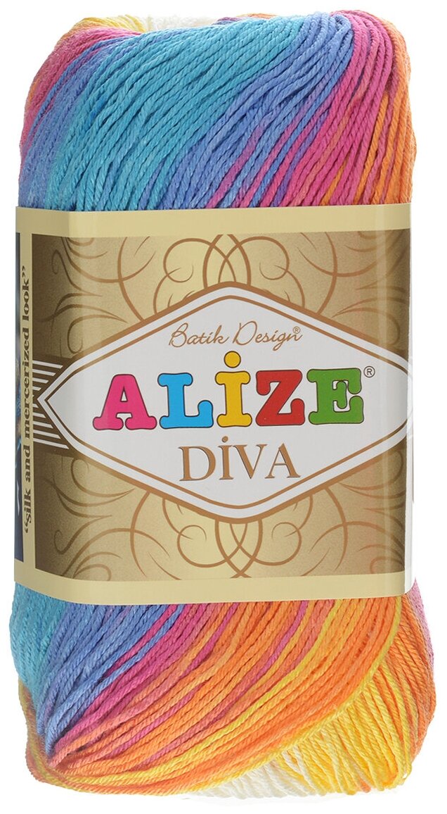 Пряжа для вязания Ализе Diva Batik (100% микрофибра) 2х100г/350м цв.4538