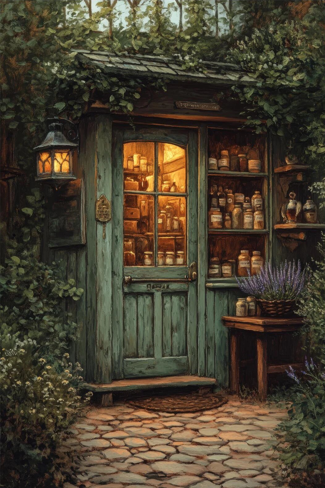 Печать на холсте "Волшебники книжный магазин", 20x30см, DM67-16, без рамы