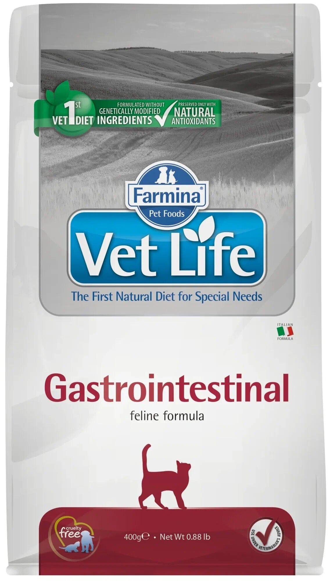 Cухой корм Farmina VetLife Gastrointestinal для кошек при заболеваниях ЖКТ 400 гр