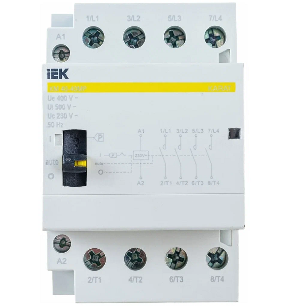 Контактор модульный с ручным управлением КМ63-40МР AC KARAT, IEK MKK22-63-40 (1 шт.)