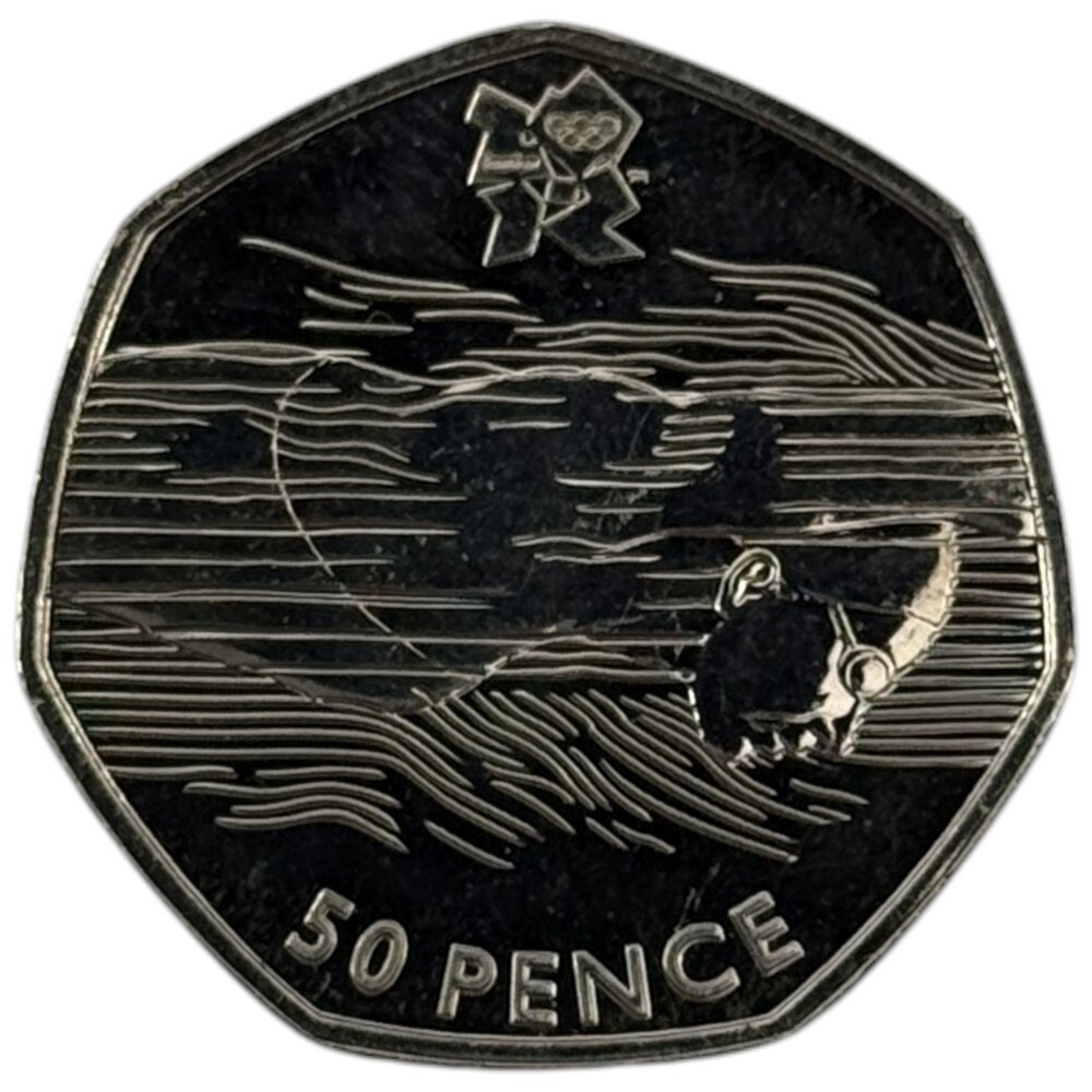 Великобритания 50 пенсов 2011 г. (XXX летние Олимпийские игры 2012, Лондон - Плавание) (CN)