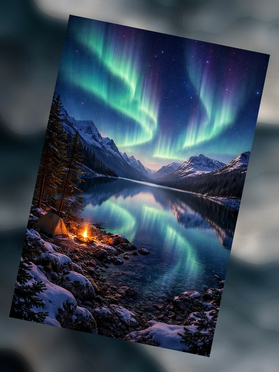 Постер "Северное сияние", 29.7х42см, А3, глянцевый