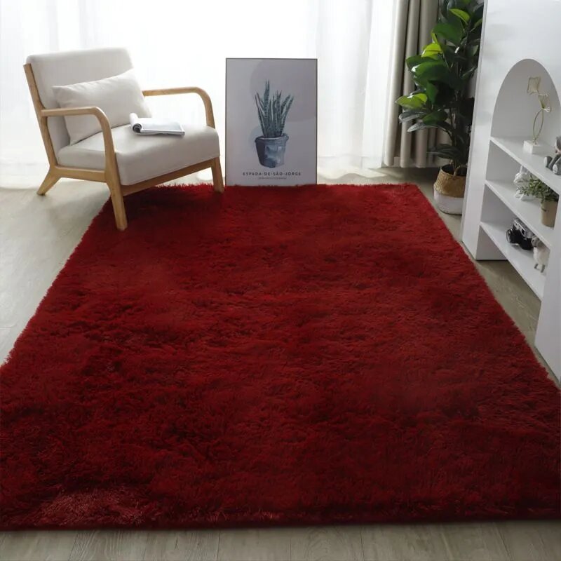 Красный ковер 150x200 см, мягкий, акриловый, для гостиной и спальни