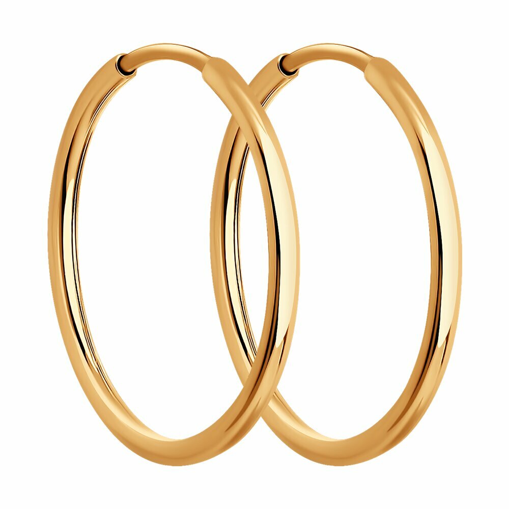 Серьги, красное золото, 585 проба