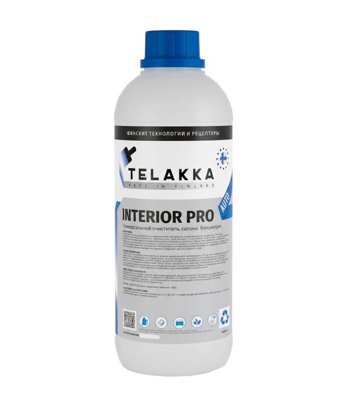 Универсальный Эко очиститель салона авто TELAKKA INTERIOR PRO AUTO 1л Макси концентрат 1:20