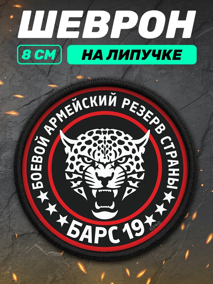 Шеврон на липучке военный Боевой армейский резерв барс 19