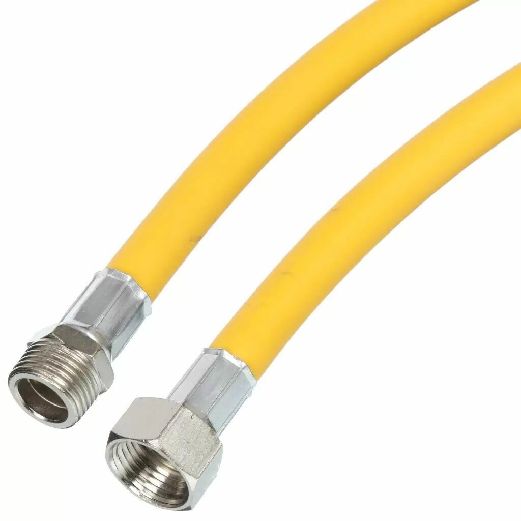 Подводка газа Tuboflex 1/2 дюйма, 1.2 м, гайка-штуцер, гибкий ПВХ шланг для плиты, колонки, артикул 0160964