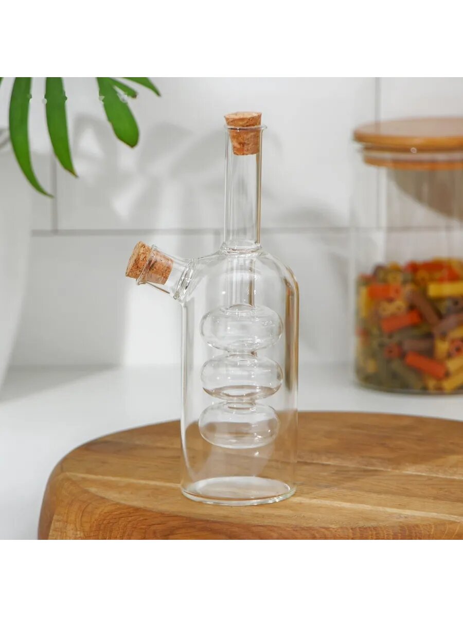 Бутылка для масла стеклянная двойная 250/100 мл "Фьюжн"