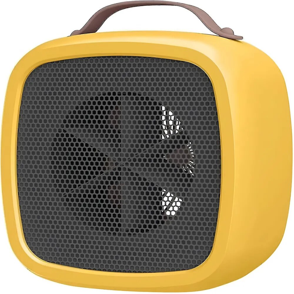 HIBIBUD Мини-обогреватель с термостатом, портативный аккумуляторный для дома, офиса, спальни, желтый