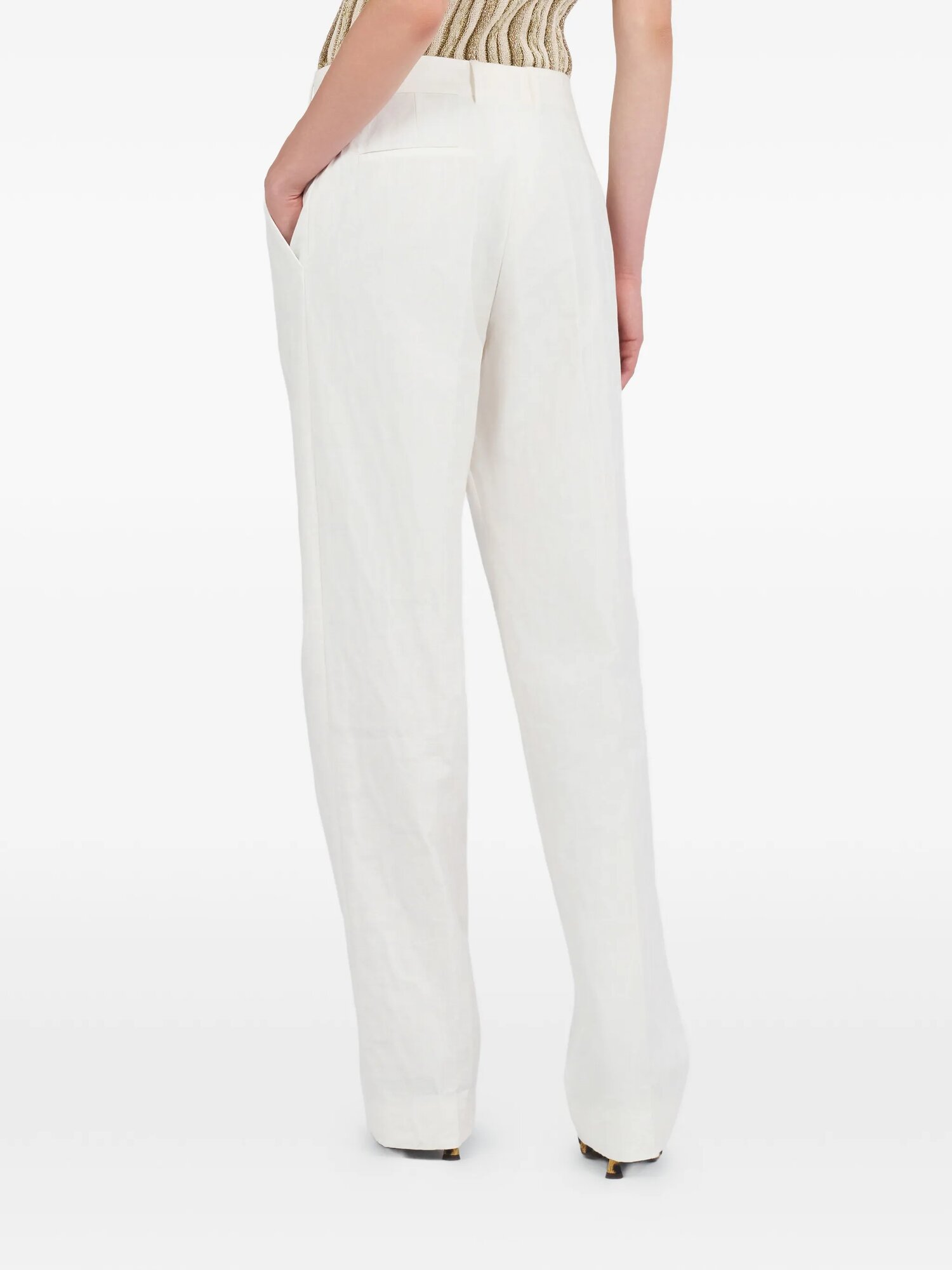 Брюки Roberto Cavalli Pleated trousers, размер 42, white — фото 1