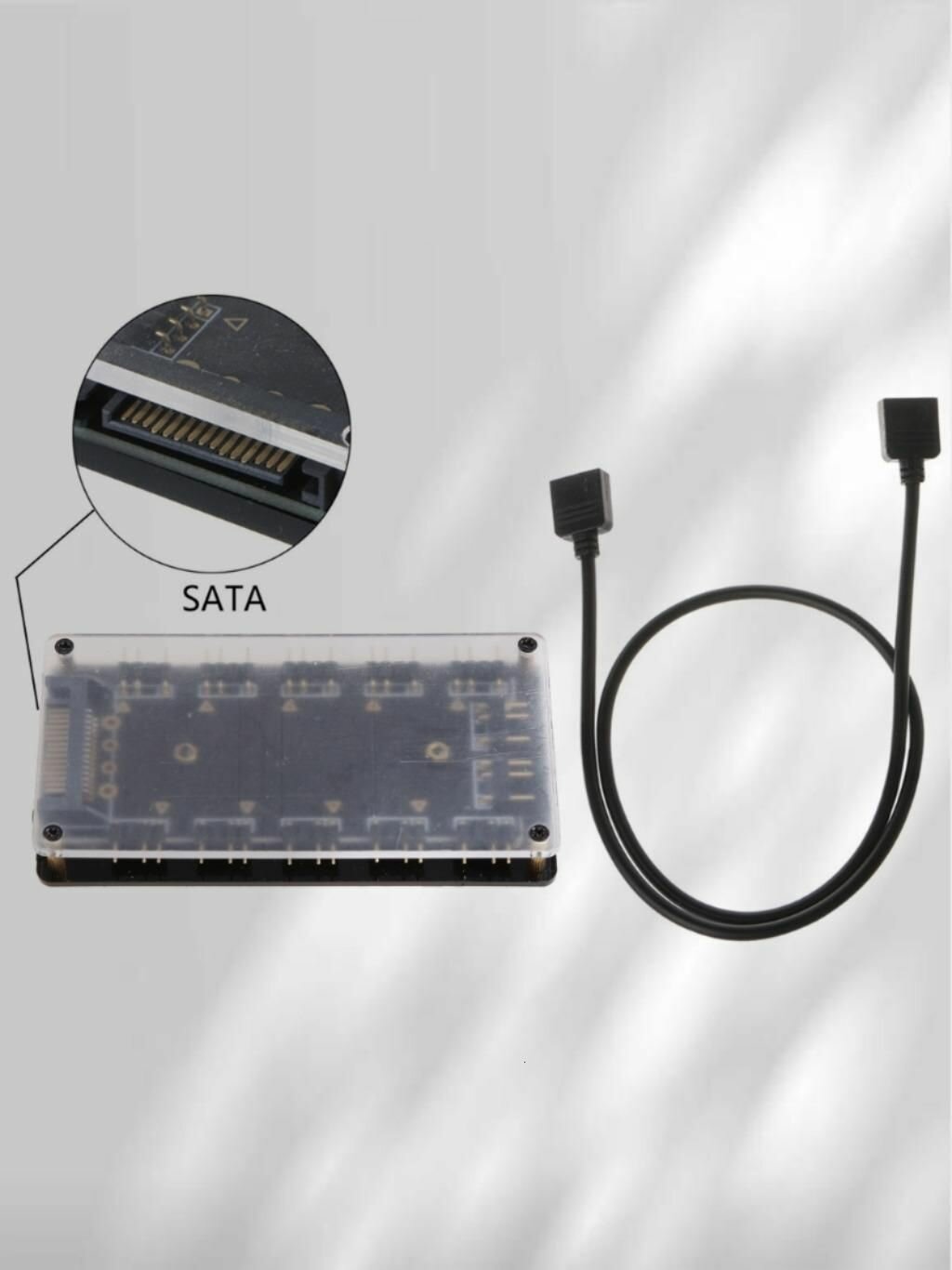 Разветвитель для адресной RGB-подсветки, 10 портов, 5 В, 3 контактный, Оранжевый