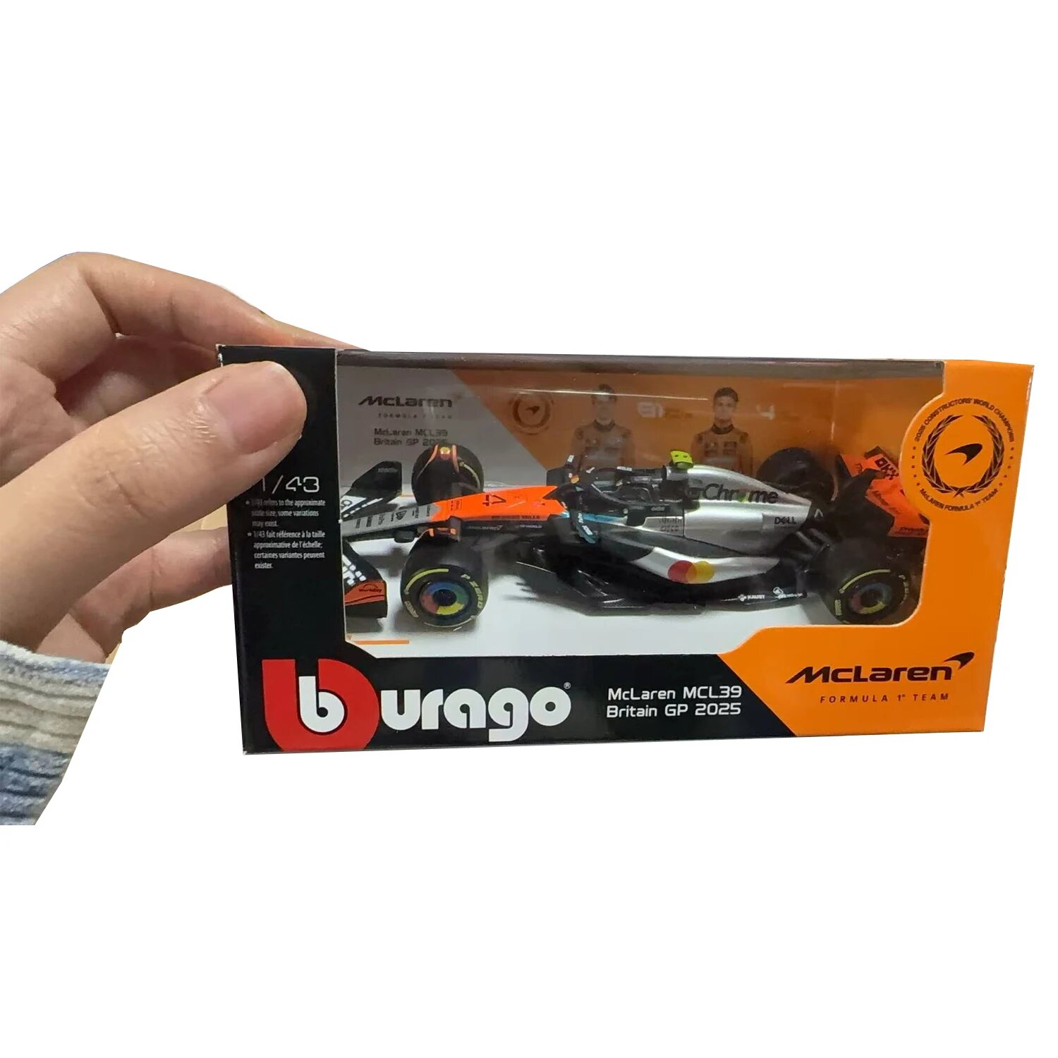 Bburago McLaren MCL38 Lando Norris 1:43, mcl39-4 Britain GP