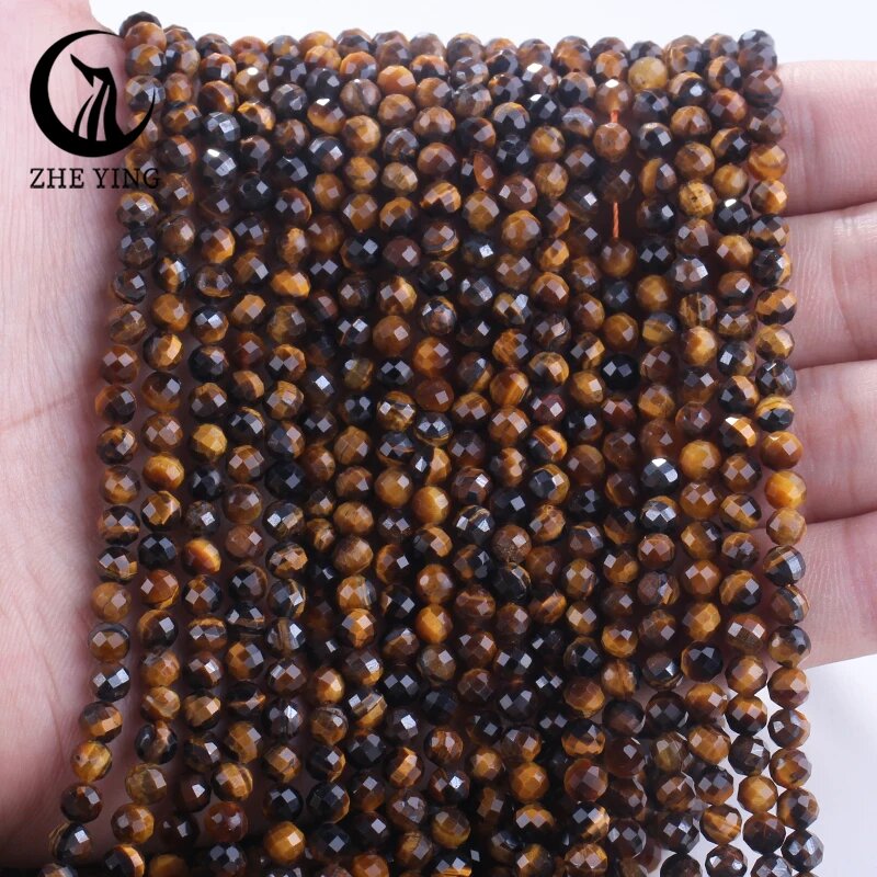 Бусины Zhe Ying апатит 2 3 4 мм Коричневый, 2-2.5mm(175pcs), 40Tiger eye L.1