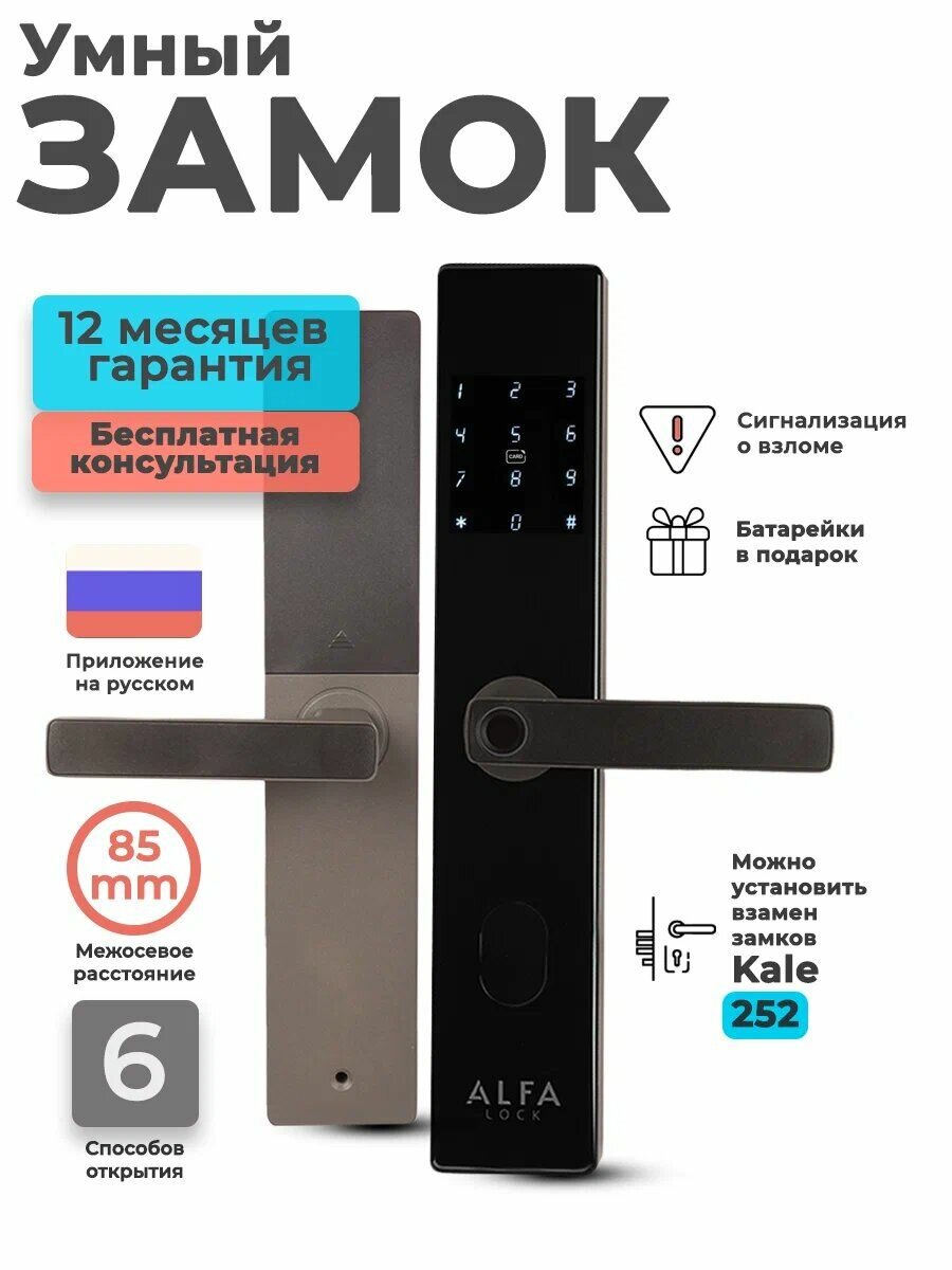 Электронный замок на дверь ALFA LOCK T1, врезная часть 252
