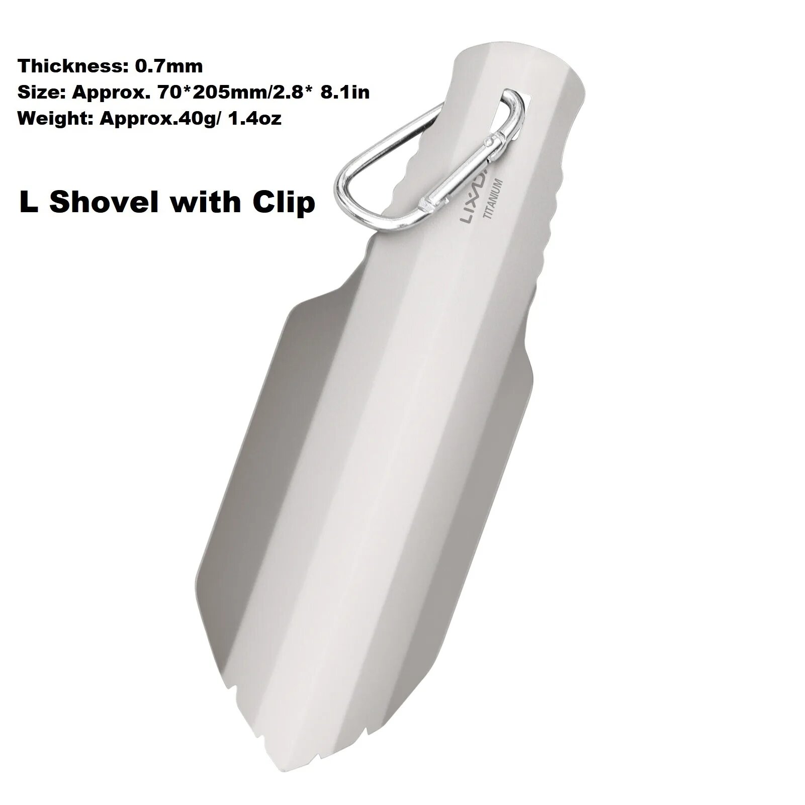 Титановая лопатка Lixada L Shovel with Clip