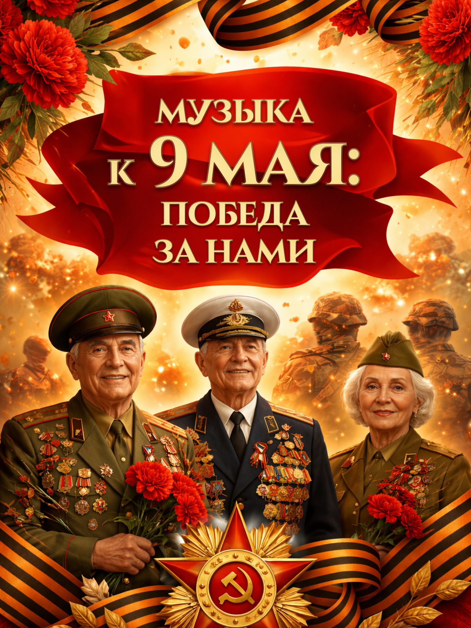 Музыка к 9 мая "Победа за нами", на флешке, звуковая история победы, для авто