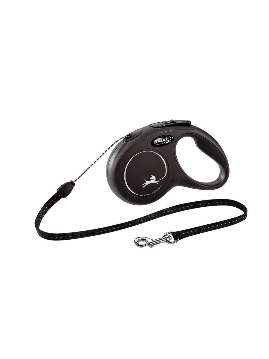 FLEXI Рулетка NEW CLASSIC S трос 5 м до 12 кг, чёрный