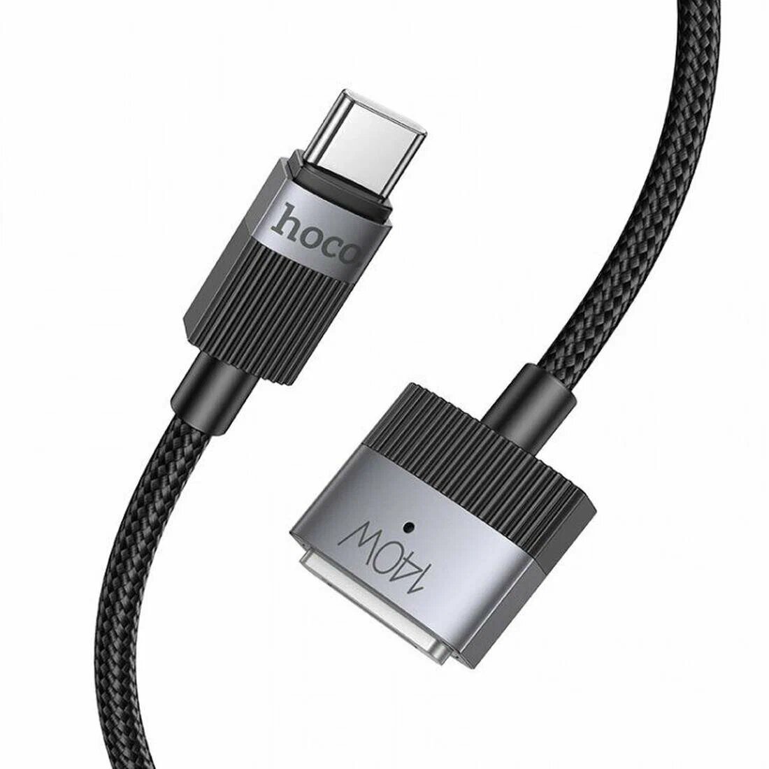 Кабель Hoco U141, для MacBook, Type-C, Mag3, тканевая оплётка, чёрный, 1.8 м