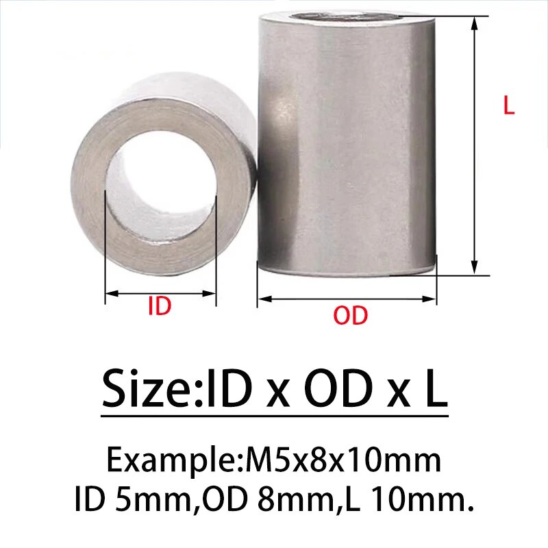 Прокладка втулка из нержавеющей стали M6x9x10 (5шт)