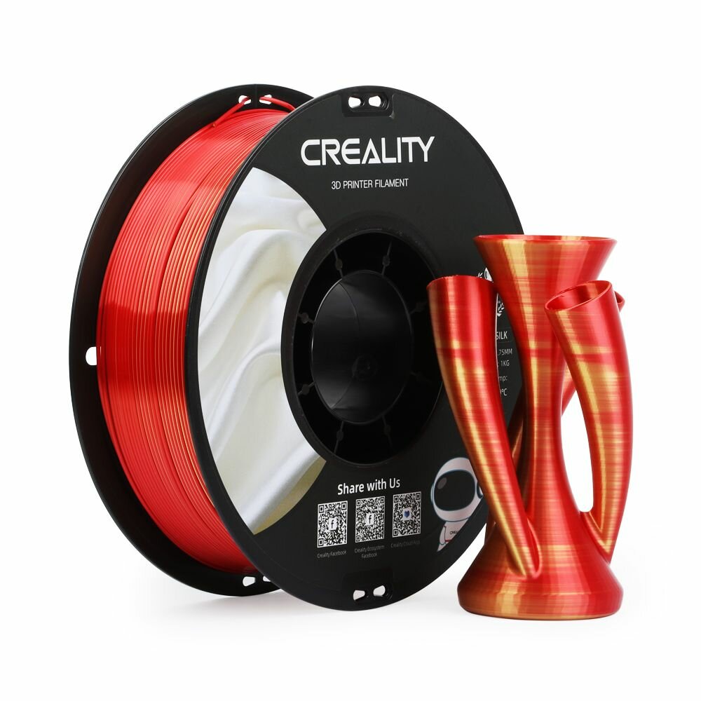 CREALITY 3D Расходные материалы для 3D-печати, Silk расходные материалы для шелка, 1 кг, высокий глянец, текстура шелка, аккуратная проводка, плавная подача 1.75mm