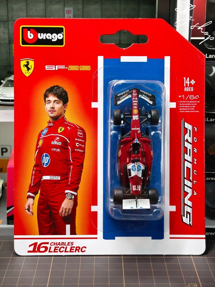 Машинка Bburago 1:64 формула 1 2025 Scuderia Ferrari HP SF-25 #16 модельки машин металлические