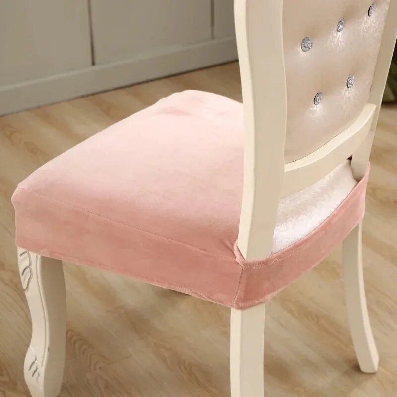 Розовые бархатные чехлы на стулья, Color: Pink