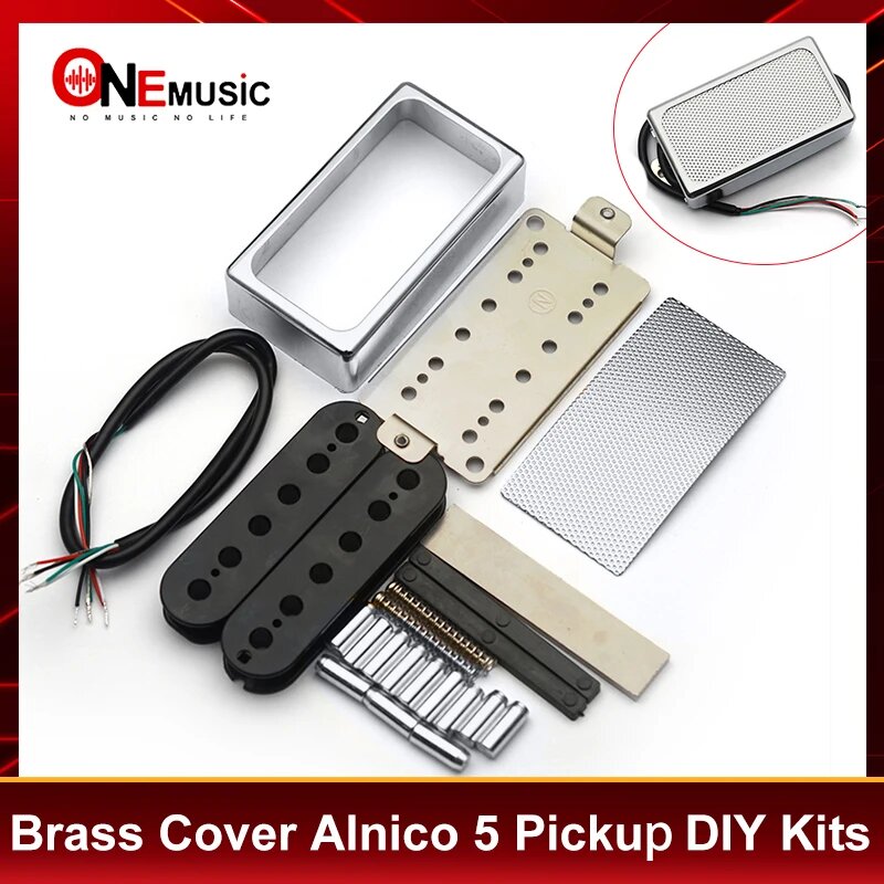 GETMUSIC Звукосниматель Alnico 5 Humbucker Chrome Cover Set