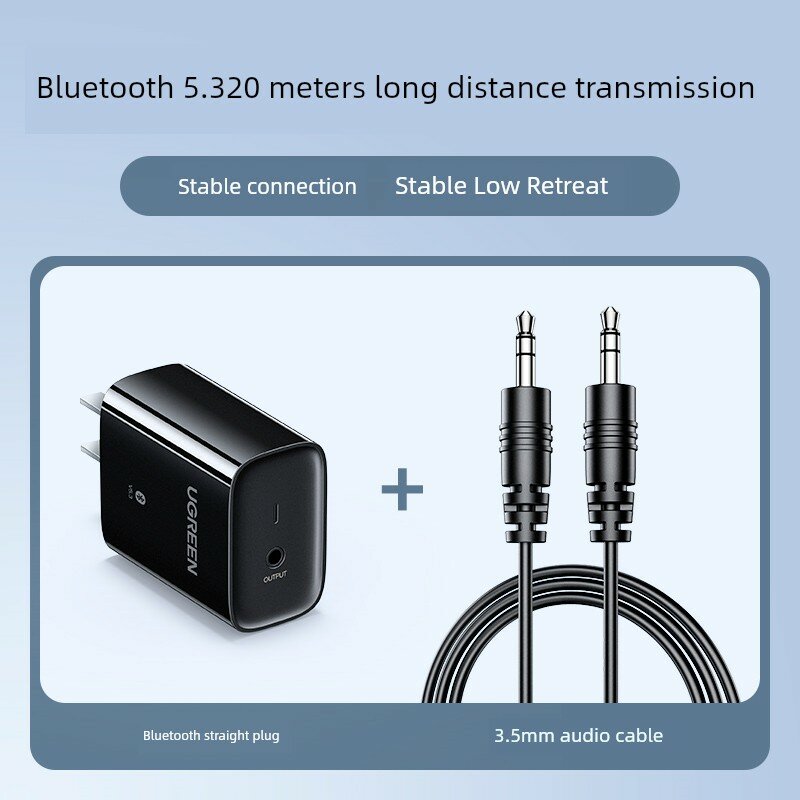 Bluetooth 5.3 приемник для старых колонок с кабелем 3.5 мм, стабильная низкая задержка, качество звука CD