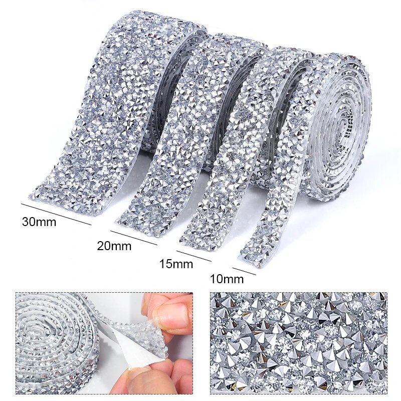 Самоклеящаяся стразовая лента 30 мм, 1 Yard