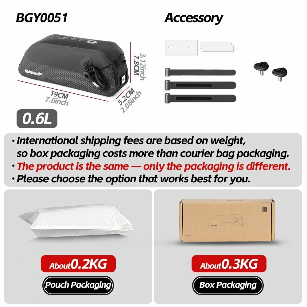 Велосипедная сумка Rhinowalk BGY0051 0.6L, Box Pack