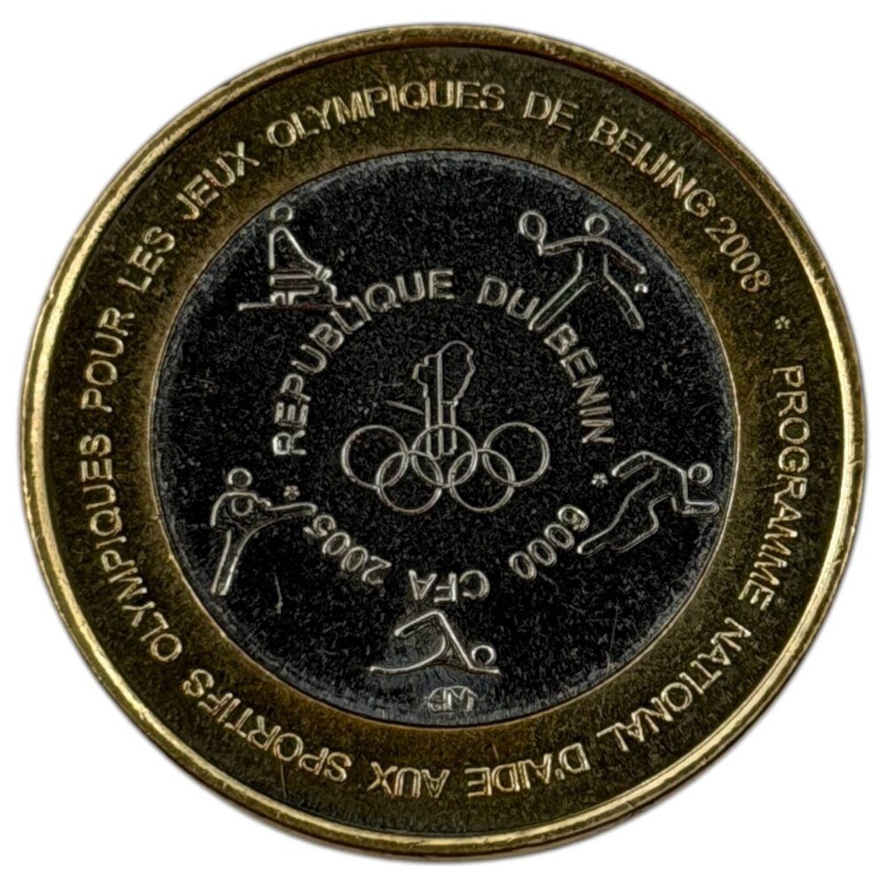 Бенин 6000 франков (4 африки) 2005 г. (XXIX летние Олимпийские игры, Пекин 2008)