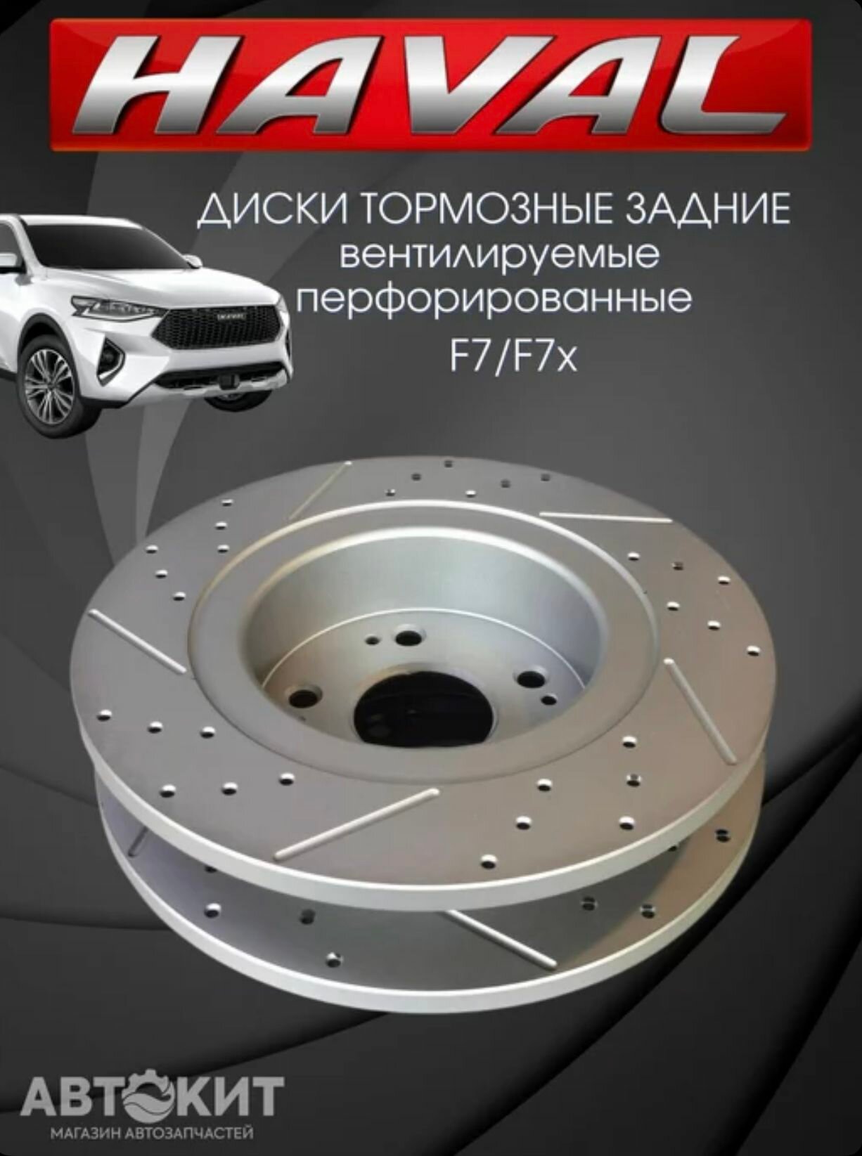 Диски тормозные задние DZK 2 шт. Haval F7 F7x 1 поколение