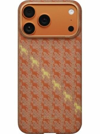 Чехол Pitaka Ultra-Slim, для iPhone 17 Pro Max, оранжевый / Happiness Rides Amber