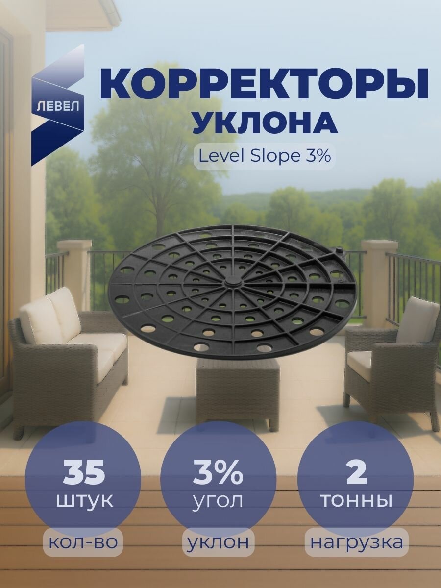 Корректоры уклона 3% Level Slope для опор - 35 шт.