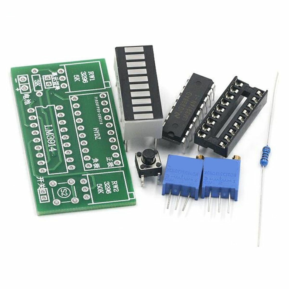 LM3914 10-сегментный 3,7 В литиевый 12 В индикатор емкости батареи тестер уровня мощности светодиодный дисплей наборы для самостоятельной сборки