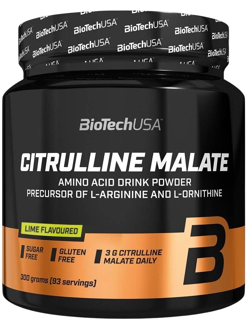 Цитруллин BioTechUSA Citrulline Malate 3000 mg 300 г, Лайм